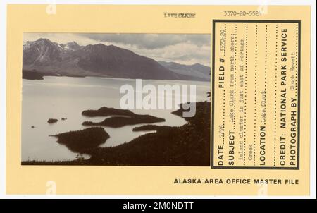 Lake Clark from north shore; island cluster is just east of Portage ...
