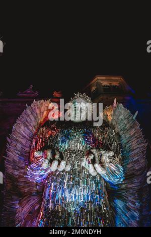 A closeup view of the knife angel sculpture in Barrow-in-Furness Stock ...