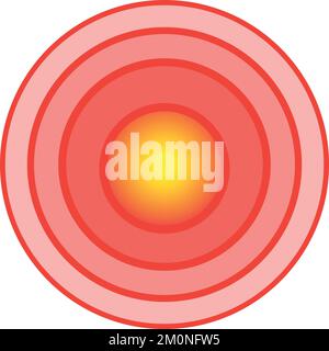 Round pain marker. Hurt symbol. Red point isolated on white background ...