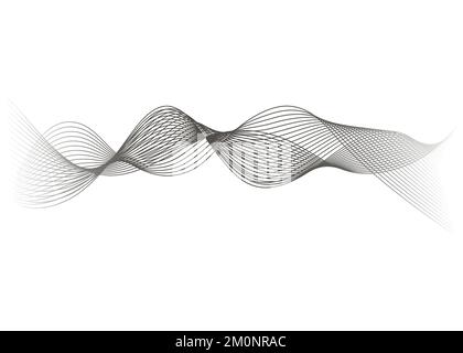 Abstract wavy stripes on a white background isolated. Wave line art ...