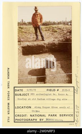 NPS archeologist Dr. Zorro A. Bradley at U of Alaska dig site. Alaska ...