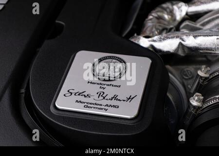 A shiny engine bay on a classic car Stock Photo - Alamy