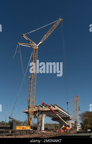 DeLand, Florida, USA. 2022. Construction work to build a new concrete ...