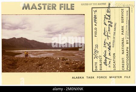 Aufeis seen from pingo rim, middle Tinayguk River. Alaska Task Force ...