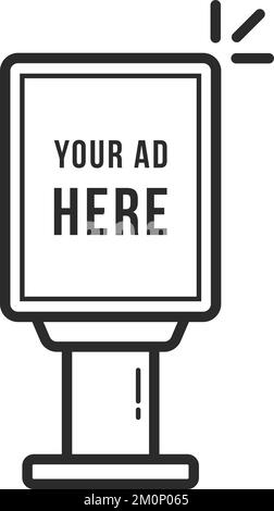 Billboard mockup linear icon. Thin line illustration. Large format ...