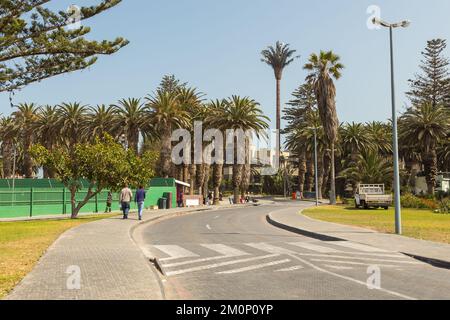 Swakopmund, Namibia - 03 October 2018: Promenade in Swakopmund. Exotic ...