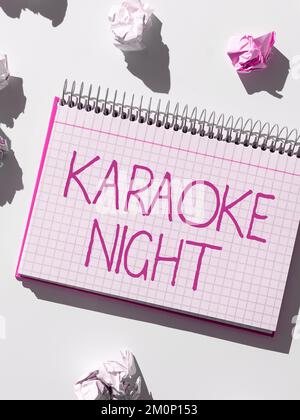 Text caption presenting Karaoke Night. Internet Concept Entertainment ...