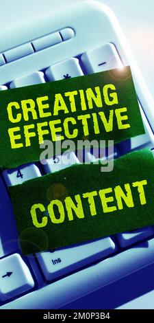 Text showing inspiration Creating Effective Content. Business idea ...