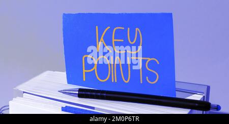 Sign displaying Key Points. Word Written on most important piece of ...