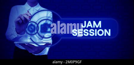 Conceptual caption Jam Session, Internet Concept impromptu performance ...