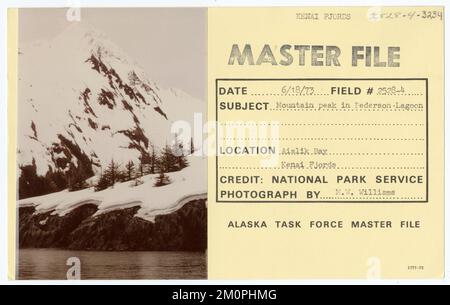 Mountain peak in Pederson Lagoon. Alaska Task Force Photographs Stock ...