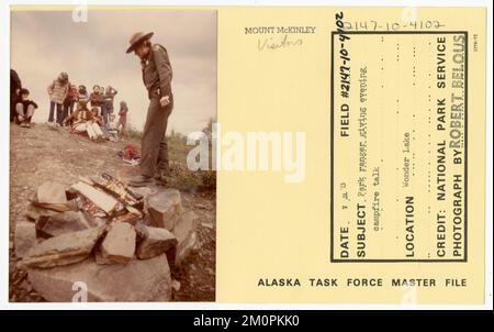 Park ranger giving evening campfire talk. Alaska Task Force Photographs ...