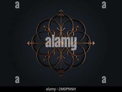 sacred seal of powerful energy, sigil for protection with geometric ...