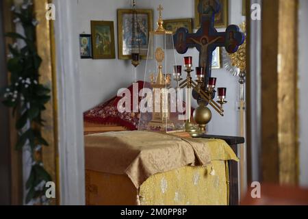 Russian orthodox altar and religious artifacts Stock Photo - Alamy