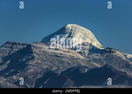 A beautiful shot of the snowy Mount Kailash in Taqin County, Ali ...