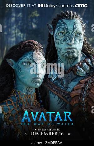 AVATAR: THE WAY OF WATER, (aka AVATAR 2), US SCREENX poster, Jake Sully (voice: Sam Worthington ...
