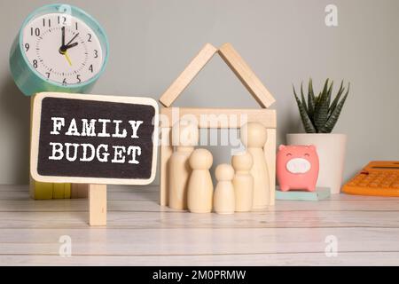 Family budget. A text label in the planning notebook. Optimization of ...