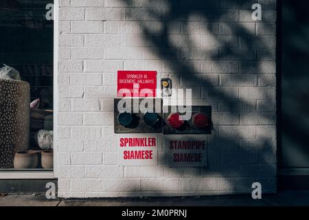 New York City, Siamese hydrant, Siamese connection, fire department ...
