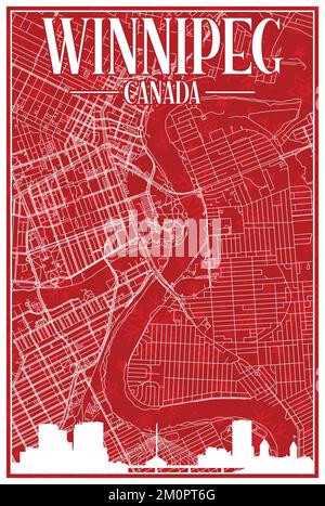 Winnipeg Canada Skyline Silhouette. Hand Drawn Sketch. Vector ...