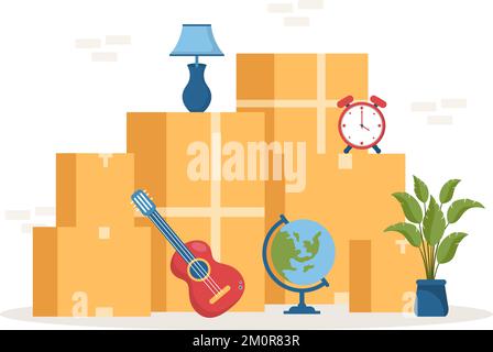 Self Storage of Cardboard Boxes Filled with Unused Items in Mini ...