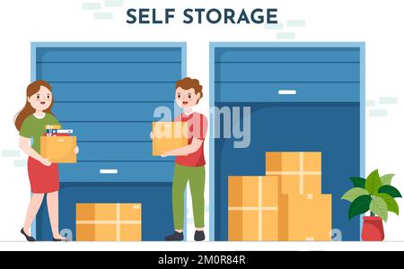 Self Storage of Cardboard Boxes Filled with Unused Items in Mini ...