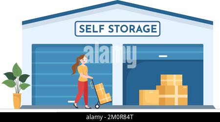 Self Storage of Cardboard Boxes Filled with Unused Items in Mini ...