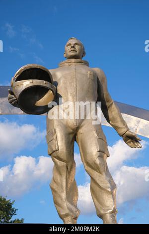 A shiny, silver monument to the Soviet, USSR, Russian space program ...