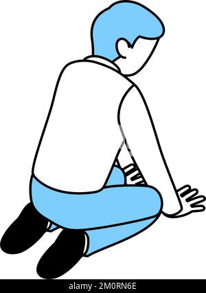 simple drawing of a sad, depressed man with raincloud over his head ...