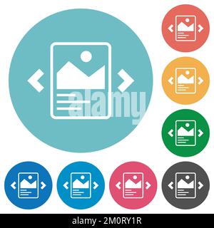 Image slideshow with captions icons on round glass buttons in multiple ...