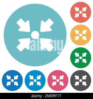 Centering object solid flat white icons on round color backgrounds. 17 ...