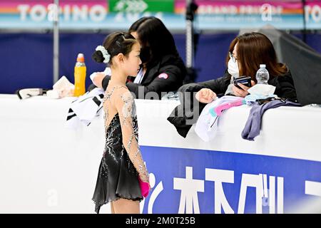 Minsol KWON (KOR), during Junior Women Practice, at the ISU Grand Prix ...