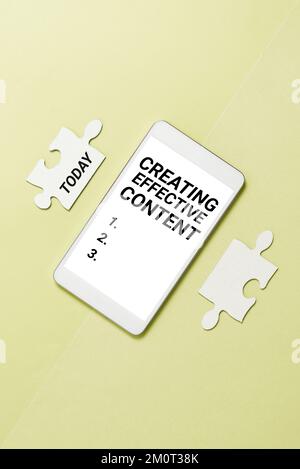 Text caption presenting Creating Effective Content. Concept meaning ...