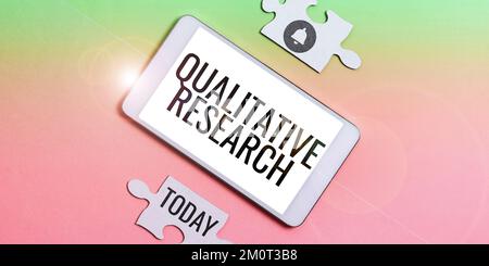 Hand writing sign Qualitative Research. Concept meaning Certified to ...