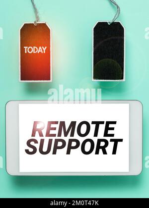 Inspiration showing sign Remote Support. Concept meaning help end-users ...