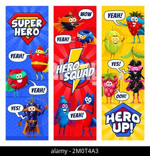 Super hero rosehip character cartoon style vector illustration Stock ...