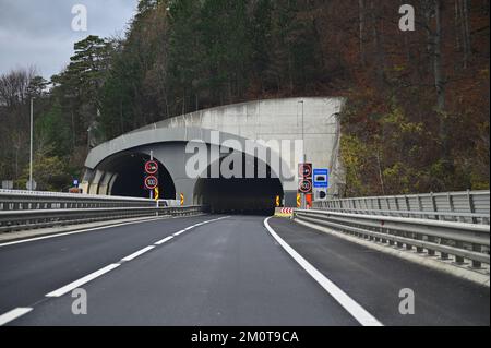 Lower Austria, Styria, Austria. Tunnel on the Semmering Expressway S6 ...