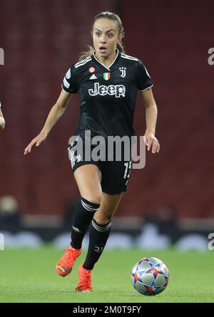 London, England, 7th December 2022. Rafaelle Souza of Arsenal warms up ...