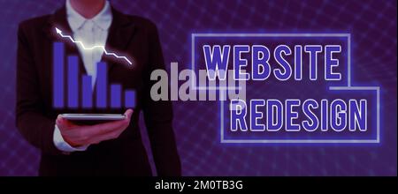 Text showing inspiration Website Redesign. Concept meaning modernize ...