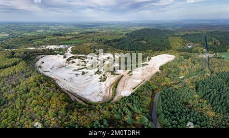 France, Auvergne, Allier, Echassieres, kaolin quarry, future first ...