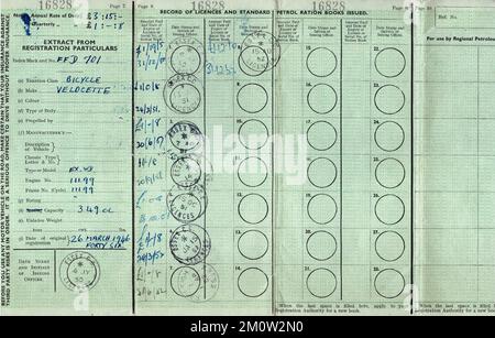 Vehicle Registration Log Book England UK 1950 Stock Photo - Alamy