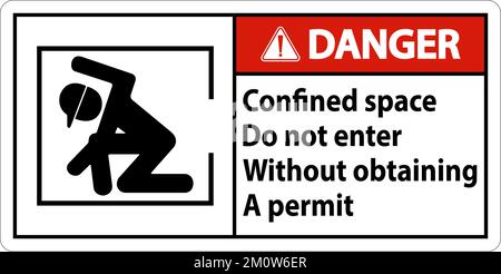 Danger Confined Space Do Not Enter Without Obtaining Permit Stock ...