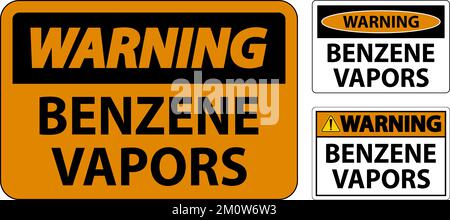 Warning Benzene Vapors Sign On White Background Stock Vector Image ...