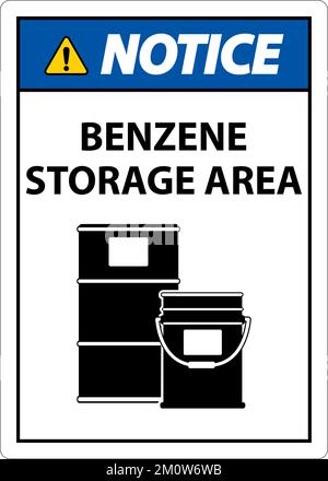 Notice Benzene Storage Area Sign On White Background Stock Vector Image ...