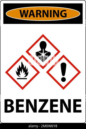 Warning Benzene GHS Sign On White Background Stock Vector Image & Art ...