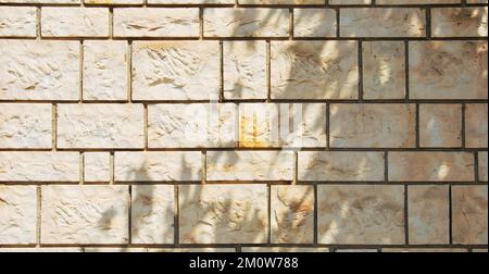 Sturdy yellow and beige cut stone wall, good for backgrounds, seamless ...