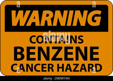 Warning Contains Benzene Sign On White Background Stock Vector Image ...