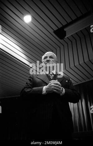 Argentine economist Raúl Prebisch, during a conference in Buenos Aires ...