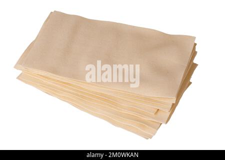 sheets of rectangular raw dough for lasagna isolated on white ...