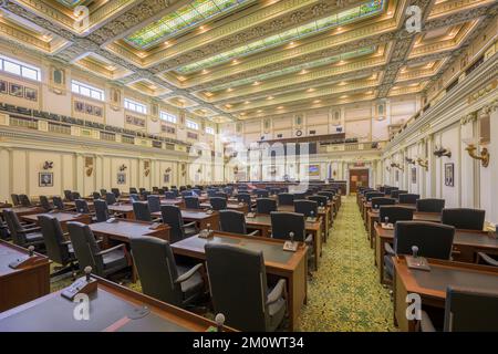 Floor of the historic House of Representatives chamber of the Oklahoma ...