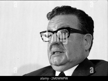 President of Chile Salvador Allende at conference Stock Photo - Alamy